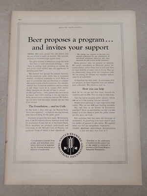 1938 Vintage Original Magazine Ad Beer United Brewers Proposes ...