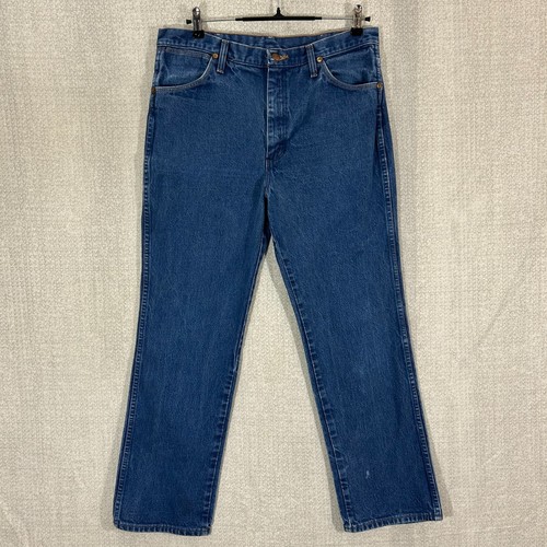 Wrangler Jeans Mens 36x30 Blue Measures 34x29 (936DEN) Cowboy Cut Rigid ...