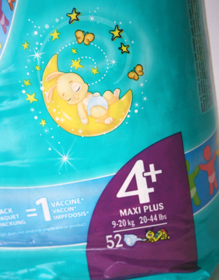 PAMPERS BABY DRY 52X MAXI PLUS DIAPERS 9-20kg 20-44lbs FISHER PRICE NEW ...