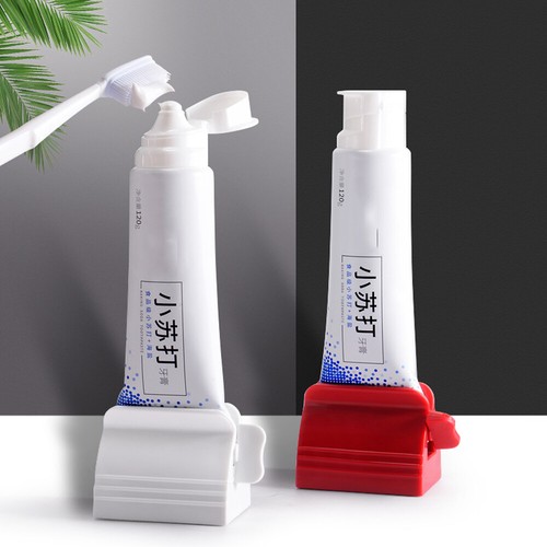 Plastic Manual Rolling Tube Holder Stand Toothbrush Holder Toothpaste ...
