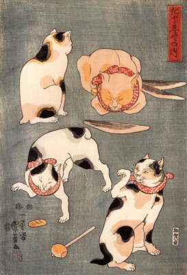 Cats Japanese Woodblock Print by Utagawa Kuniyoshi Edo Period Ukiyo-e ...