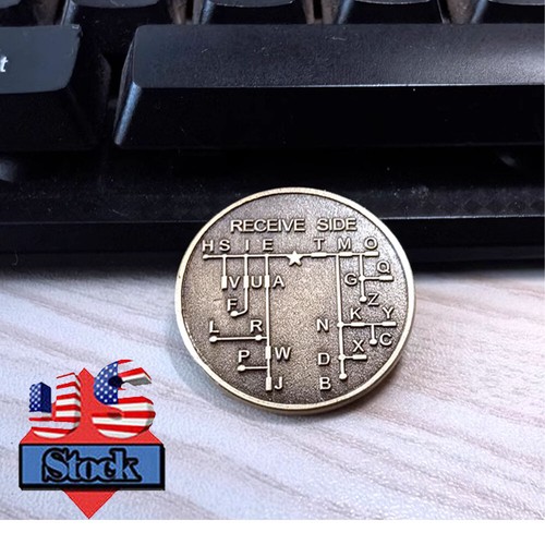 Bronze CW Morse Code Decoder Chart Medal Coin Commemorative Coin Gift ...