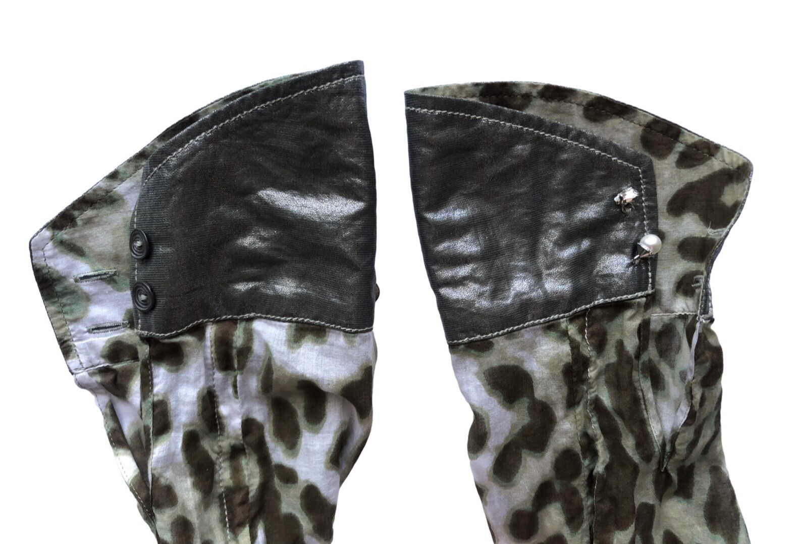 MAX VOLMARY Green Animal Print Cotton Lightweight Lon… - Gem