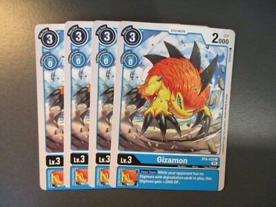 Digimon TCG (2020) - BT6-020 - 4x Gizamon - Blue - Common | eBay UK