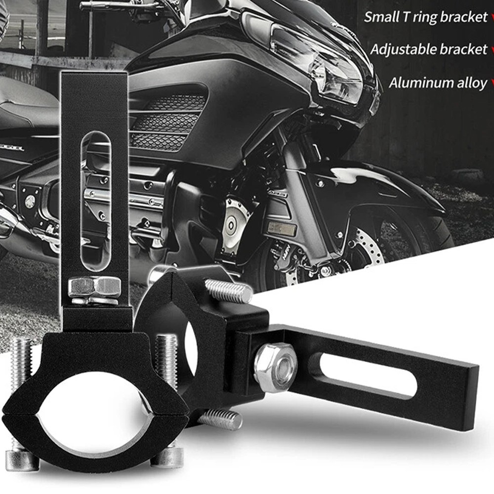 2X-Motorcycle Tube Bar Headlight Mount Bracket Clamp Spot Light Holder ...