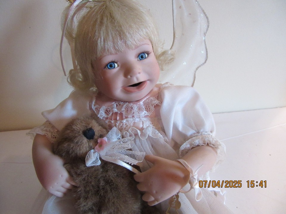 The Ashton-Drake Galleries “I Wish You Love” Porcelain Doll with Bear ...