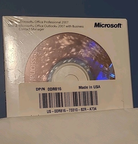 Sealed NOS Microsoft Office Small Business 2007 + Outlook 2007 Business ...