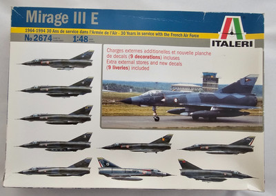 1/48 Mirage III E Model kit by Italeri # 2674 with 9 assorted Decal ...