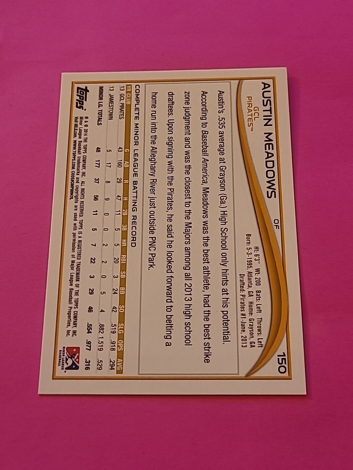 2014 Austin Meadows ROOKIE RC Topps Pro Debut #150 | eBay