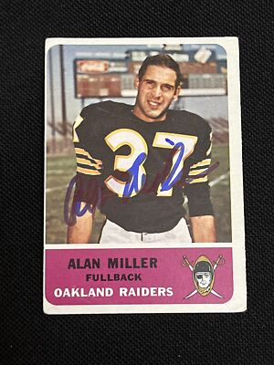 ALAN MILLER 1962 FLEER SIGNED AUTOGRAPHED CARD #67 OAKLAND RAIDERS | eBay