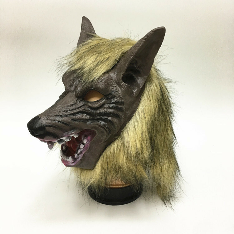 Halloween Wolf Head Face Mask Horror Wolfman Claw Gloves Cosplay ...