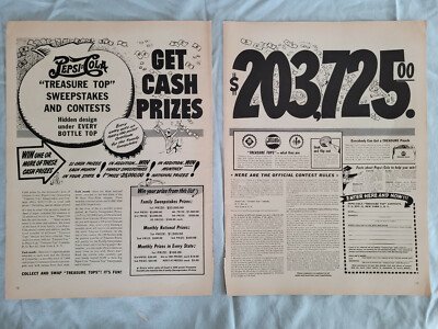 1948 Vintage Original Magazine Ad PEPSI COLA Soda Get Cash Prizes ...