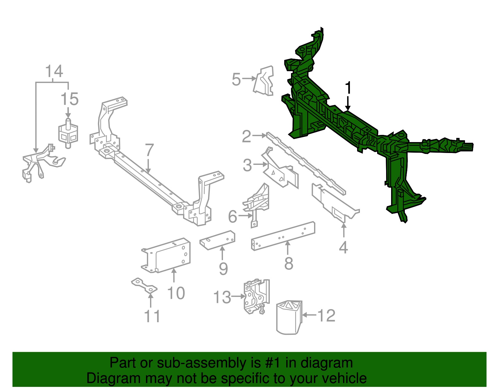 Genuine Mercedes-Benz Upper Tie Bar Carrier (2014-2020) OE 246620023464 ...
