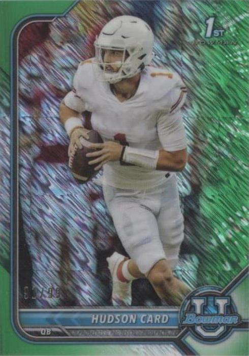 2021-22 Bowman University - Hudson Card #46 Chrome Prospects Green ...
