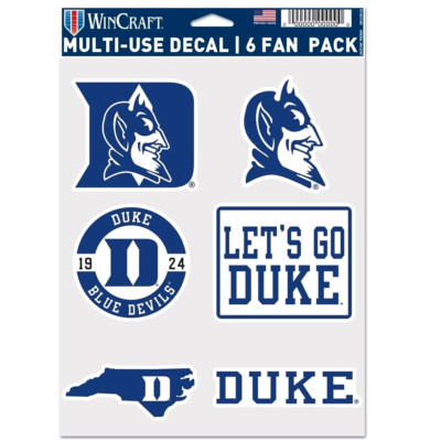 Duke Blue Devils Multi-Use 6 Fan Pack NCAA Decal Stickers *Free ...