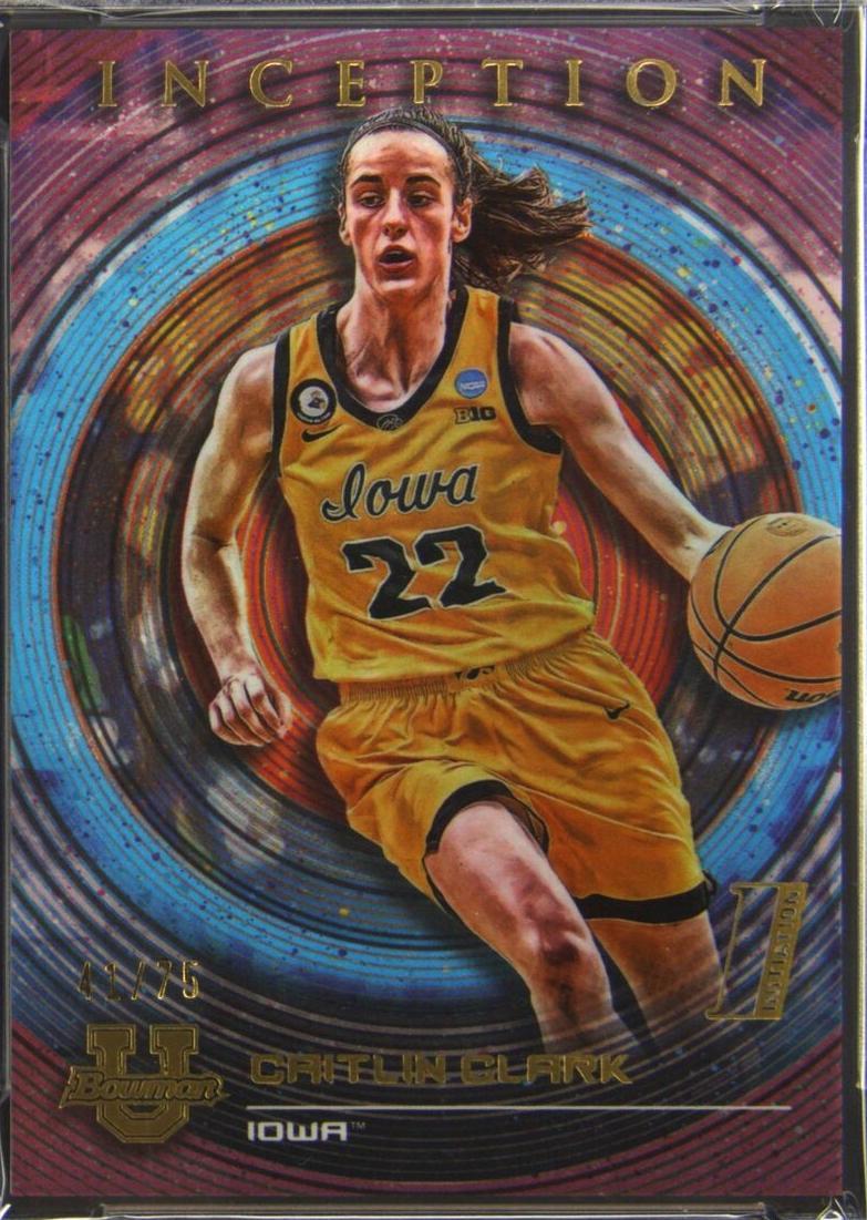 2022-23 Bowman Inception University - Caitlin Clark #68 Fuchsia Foil ...