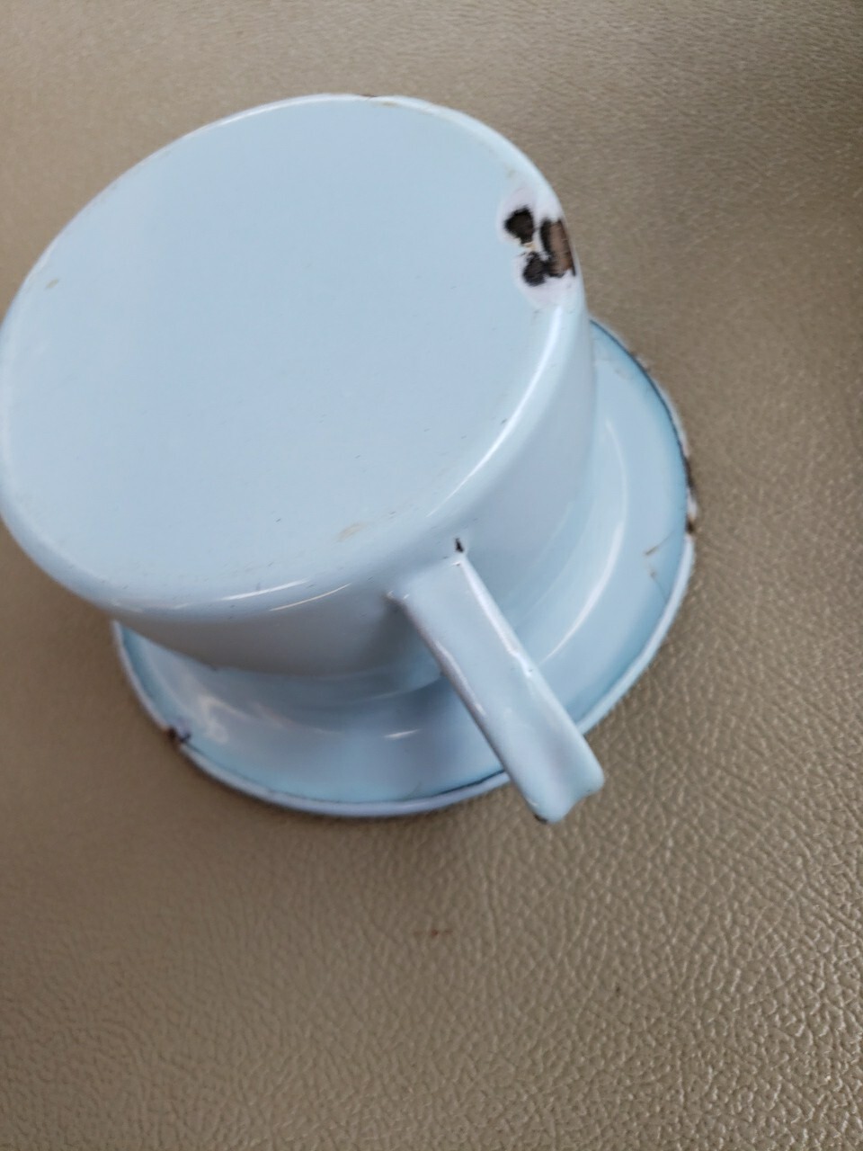 Antique baby blue enamel child's chamber pot country cottage decor ...