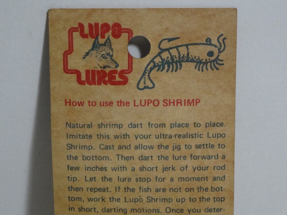vintage Lupo Tackle Fishing Lures .5oz Action Shrimp w Scent Long ...