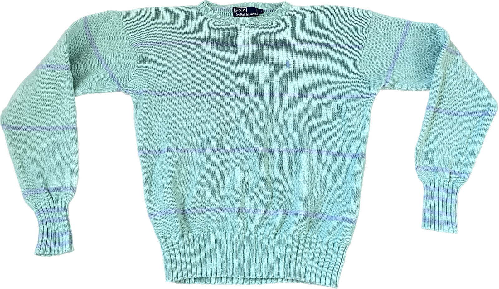 Womens Polo Ralph Lauren Seafoam Green Striped Small Cotton Knit ...