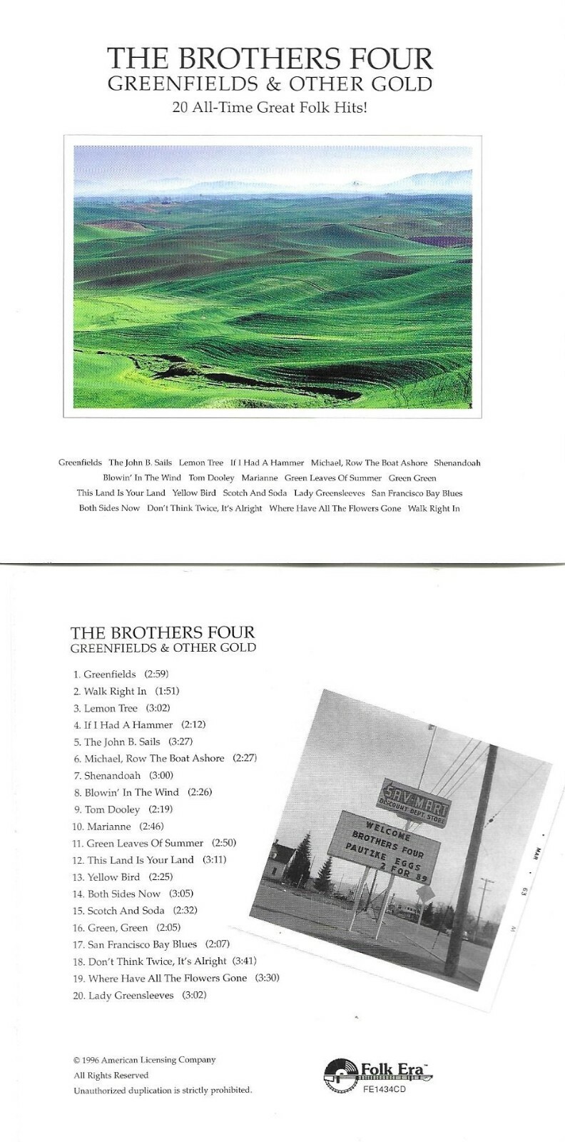 Greenfields & Other Gold by Brothers Four (CD, 1997) for sale online | eBay