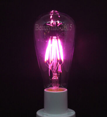 Retro Antique LED Filament Edison Bulb E27 Screw Pink Color Pear 4W ...
