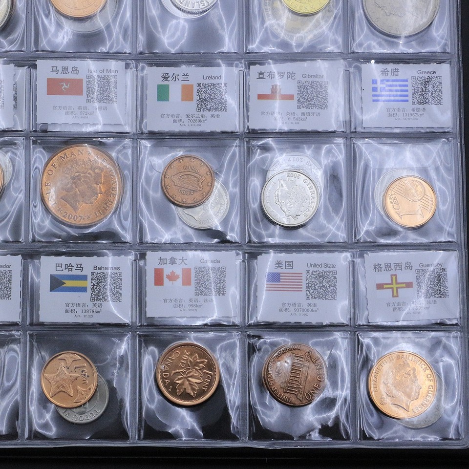Lots 120 Countries Regions Coins Collection Book Foreign Currency With ...