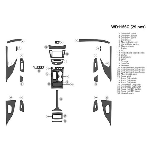 For Nissan Murano 15-17 B&I 2D Real S. American Rosewood Medium Dash ...