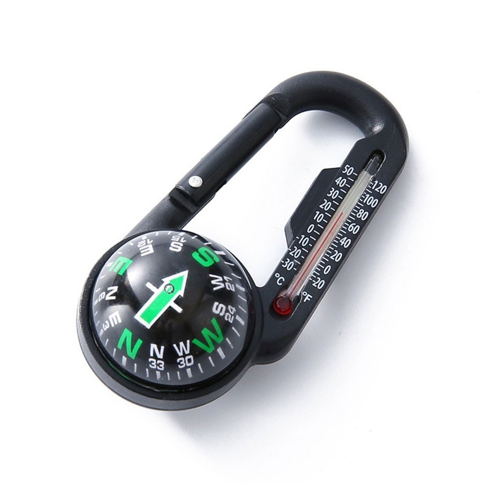 Pocket-Sized Carabiner Easy Keychain Attachment Integrated Thermometer ...