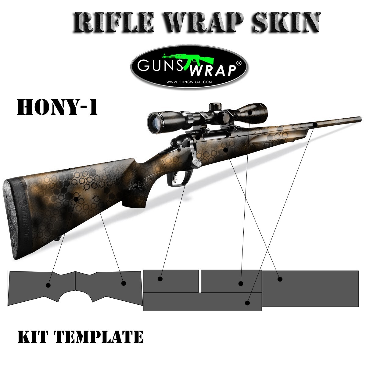 Camouflage Guns Wrap Skins Premium Vinyl Sticker Matte Rifle Pre-Cut ...