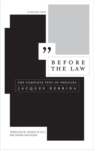 Jacques Derrida Before the Law (Poche) Univocal 9781517905514 | eBay