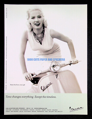 Vespa Scooters Mopeds 2002 Mamie Van Doren Trade Print Magazine Ad ...