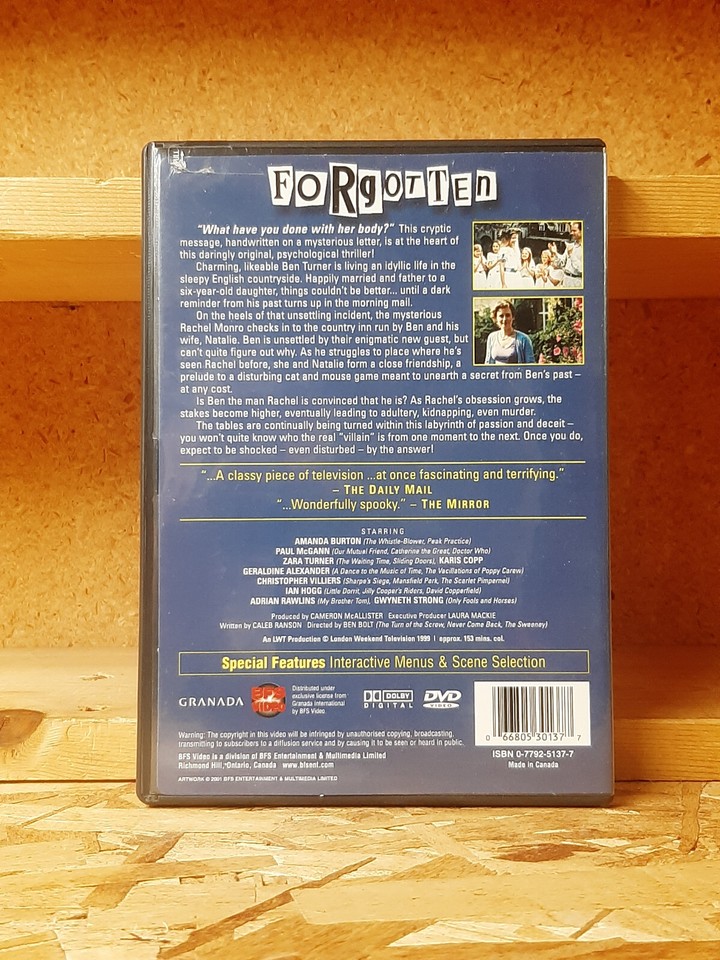 FORGOTTEN DVD Granada BFS VIDEO AMANDA BURTON PAUL MCGANN ZARA TURNER ...