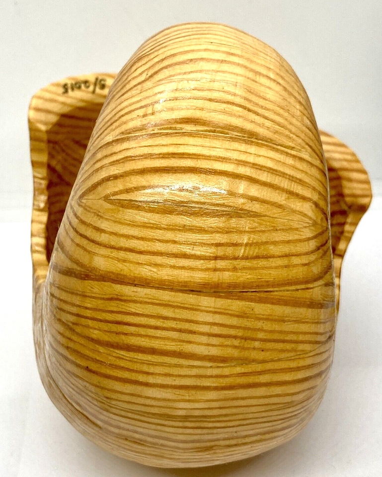 Signed "D Parent" Scroll Saw Carved Wood Seashell Nautilus Shell Dish ...