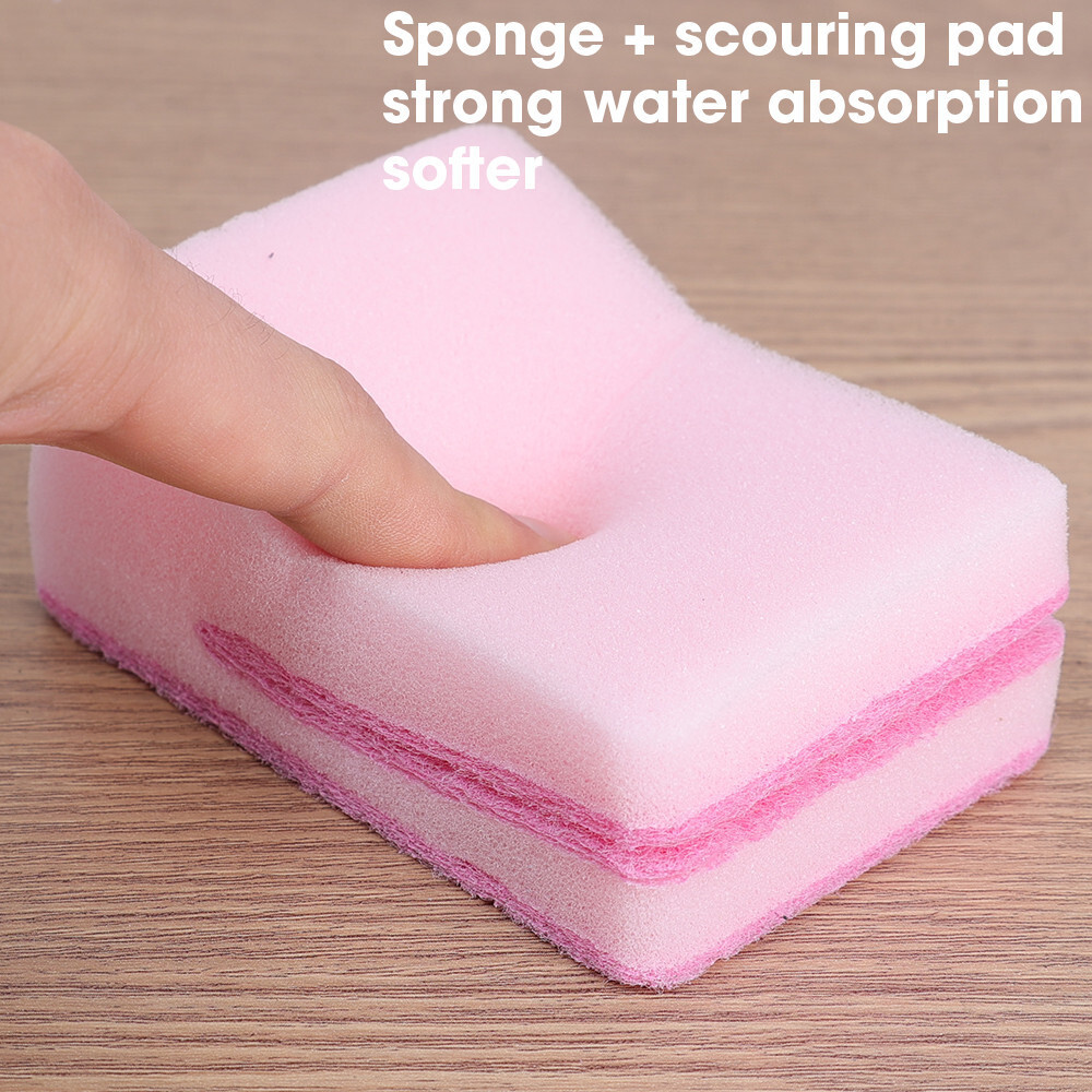 Reusable U-Shaped Dishwashing Sponge Kitchen Cleaning Clean Rub ...