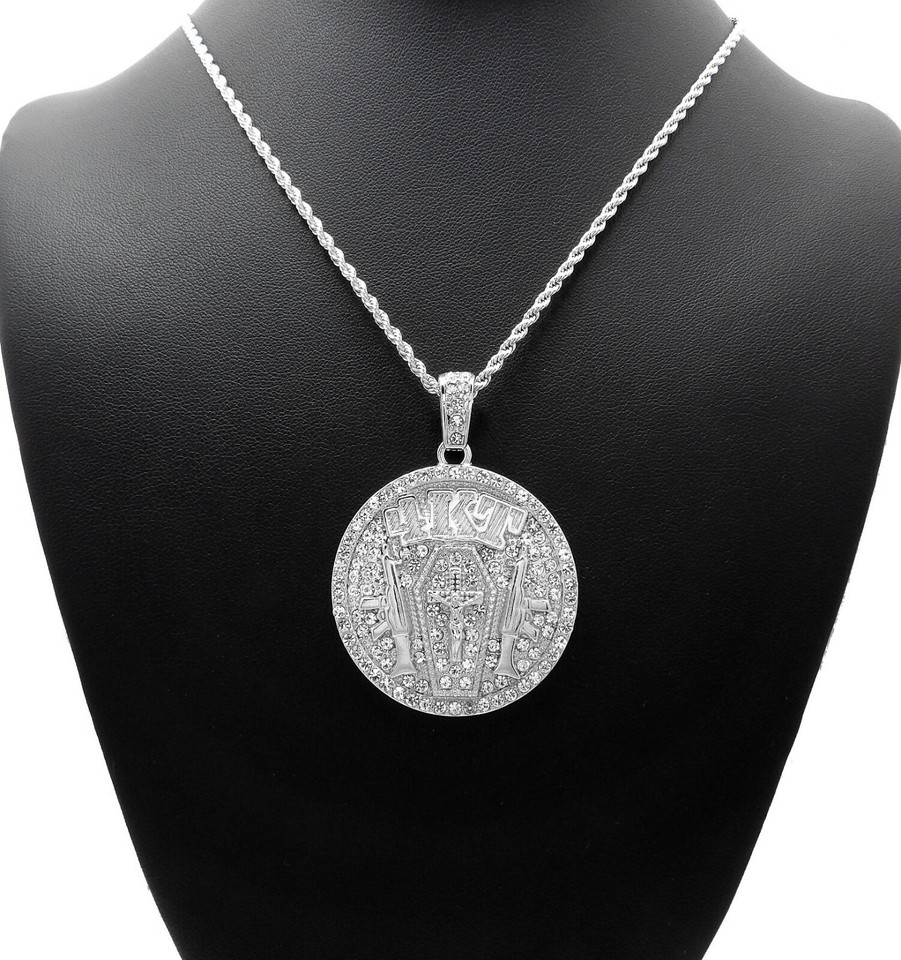 Hip Hop NBA YoungBoy 4KT Icy Pendant & 18" 20" 24" Cuban Rope Box Chain ...