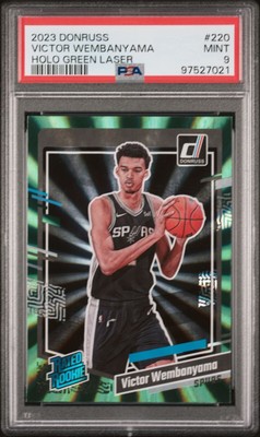 2023-24 Panini Donruss VICTOR WEMBANYAMA Rated Rookie RC Green Laser ...