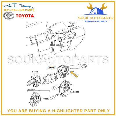84140-02090 Genuine Toyota HEADLAMP DIMMER SWITCH ASSY 8414002090 OEM ...