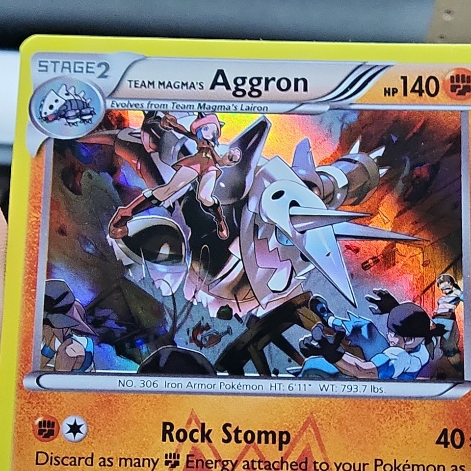Team Magma's Aggron 14/34 Double Crisis Holo Rare 140HP Stage 2 Pokémon ...