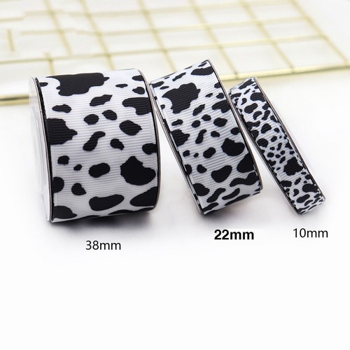 3Pcs White Black Cow Print Wired Ribbon Craft Ribbons Gift Wrapping ...