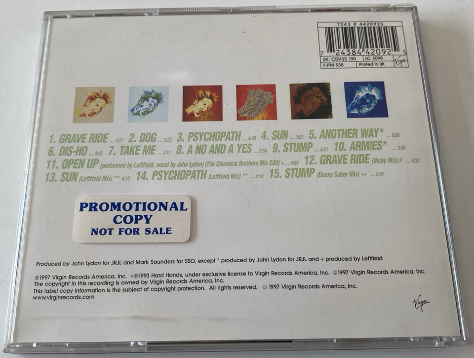 John Lydon – Psycho's Path Promo USA CD Album 1997 Johnny Rotten Sex ...