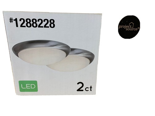 Project Source 2-Pack 13-in Brushed Nickel Led; Incandescent Flush ...