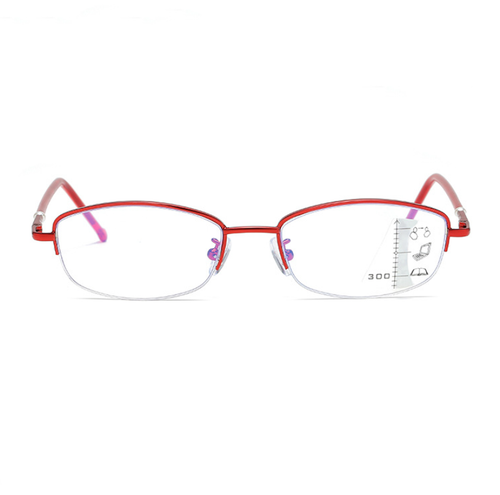 Women Multifocus Progressive Reading Glasses Multifocal Metal Half ...