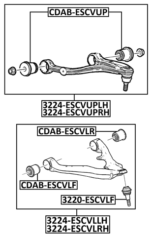 Right Upper Front Arm Febest 3224-ESCVUPRH OEM 84437972 | eBay