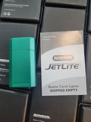 RONSON JETLITE Torch Green Butane Lighter - NEW - Rare Green Color ...