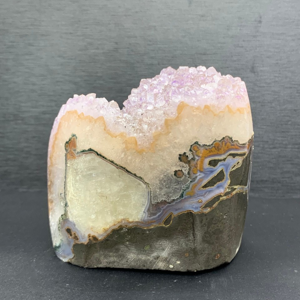 576g Rare Natural Amethyst Geode Quartz Crystal Mineral specimen ...