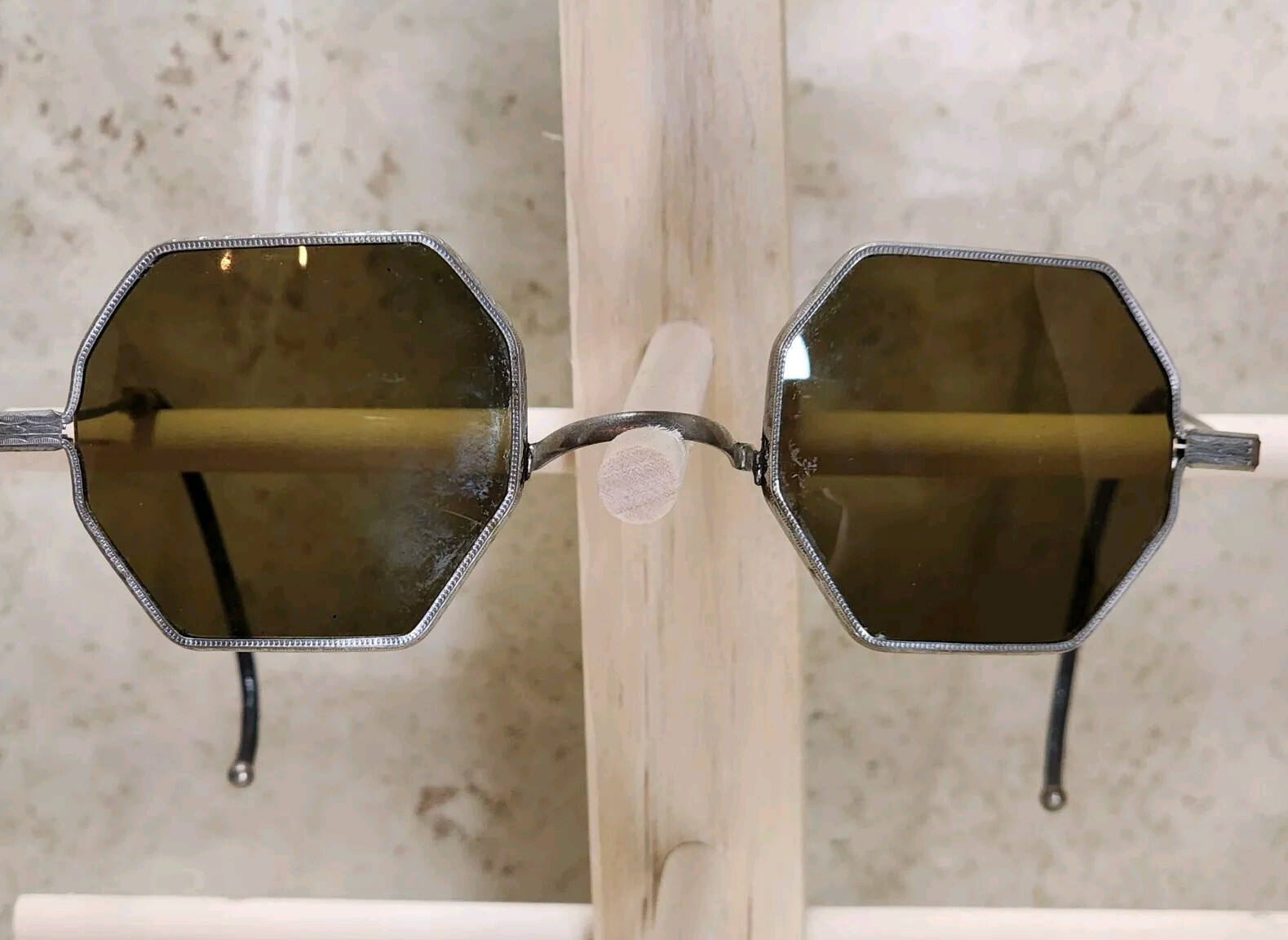 Vintage Rare Sunglasses Octagonal Wire Rim Glasses Br… - Gem