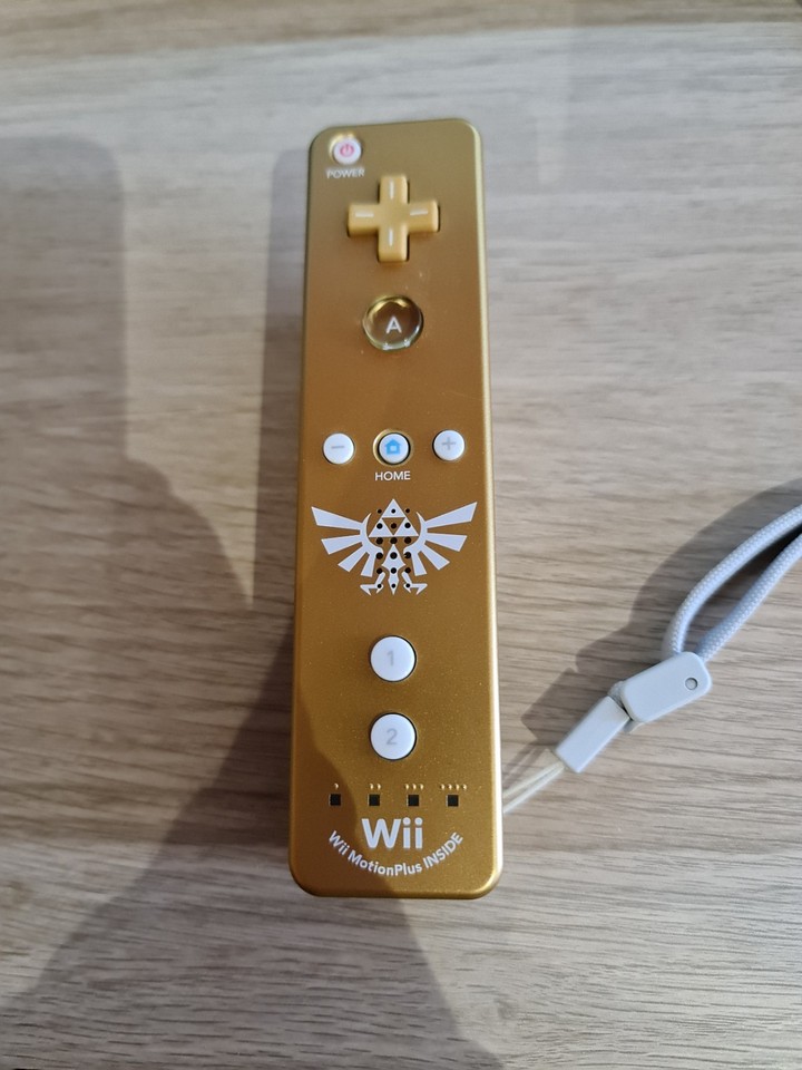 Official Gold Zelda Skyward Sword Nintendo Wii Remote Plus Controller ...