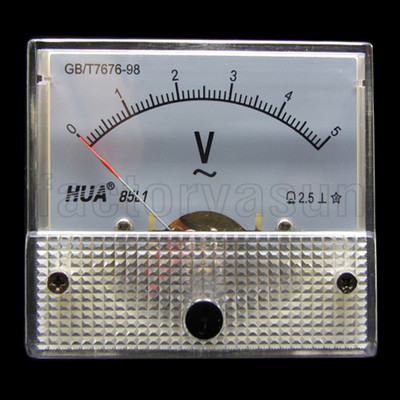 AC 5V Analog Panel Volt Voltage Meter Voltmeter Gauge 85L1 0-5V AC ...