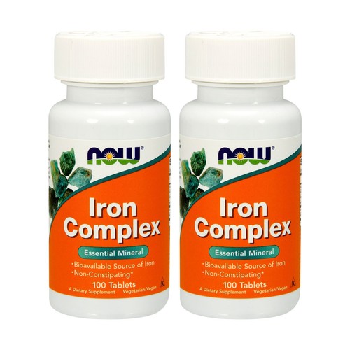 2 x NOW Iron Complex Non Constipating Essential Mineral 100 Tablets | eBay