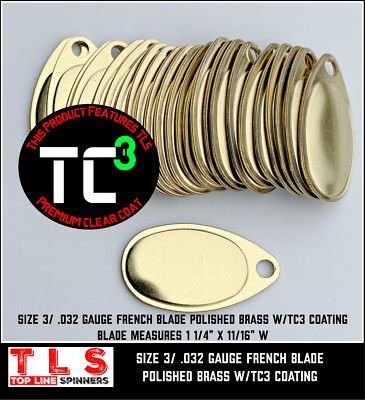 Pkg of 25 each Size 3 Premium Brass French Blades.032 gauge w/TC3 ...